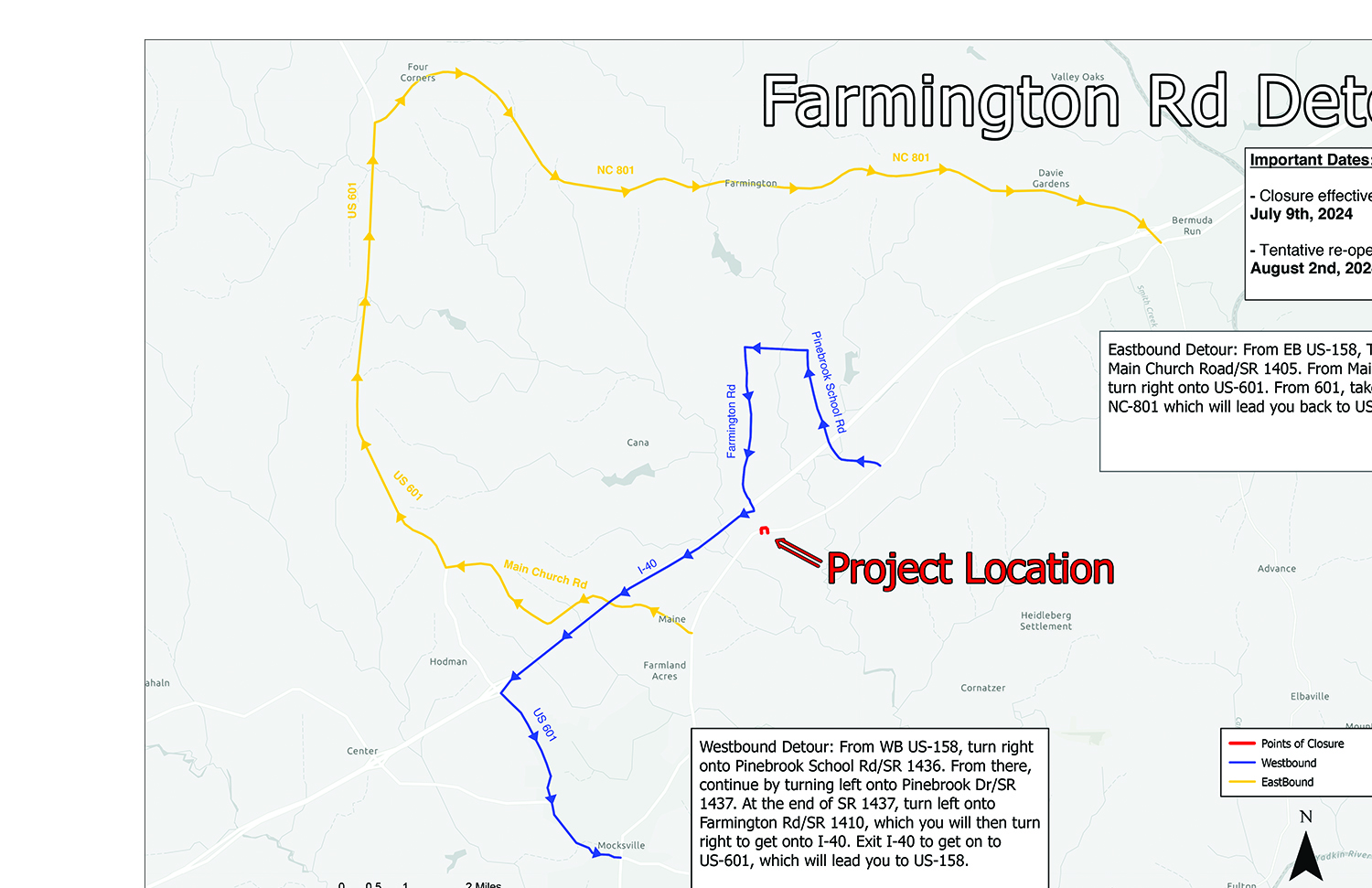 US 158 to close at Farmington Rd. for roundabout construction | Davie ...